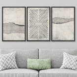 SIGNLEADER Framed Canvas Print Wall Art Set Geometric Indian Mandala Polygon Pattern Abstract ...